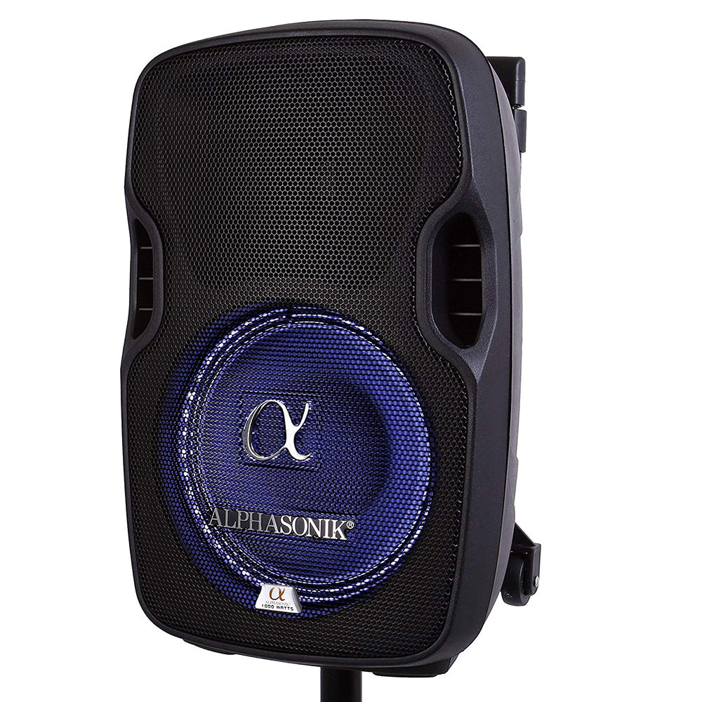 Alphasonik 12" Portable Rechargeable Battery Powered 1200W PRO DJ Ampl ...
